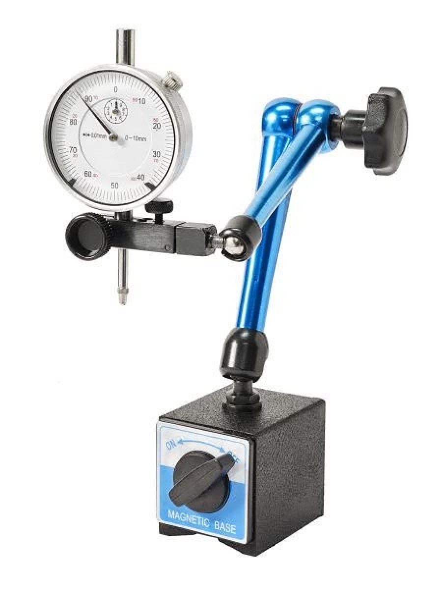 MINI BASE MAGNETICA CON COMPARATORE CENTESIMALE 0-10 PER TORNIO PICCOLA